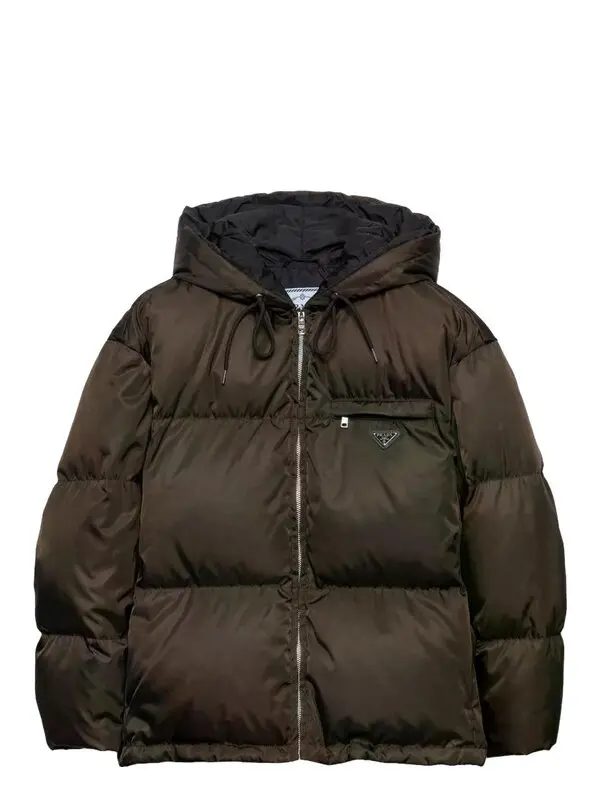 Prada Re-nylon Down Jacket - Brown