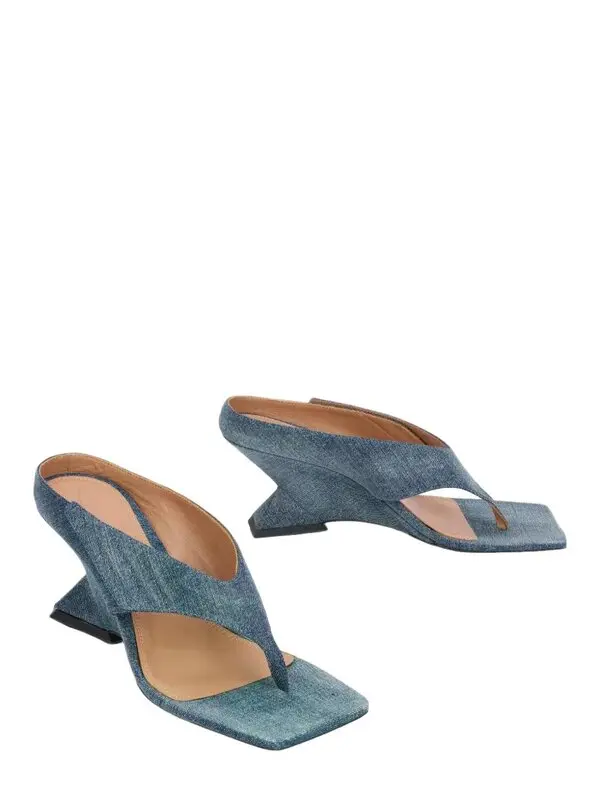 Attico Cheope Denim Wedge Sandals - Blue