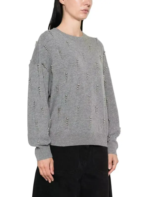 CIRCUS HOTEL Stud-embellished Knitted Sweater - Grey