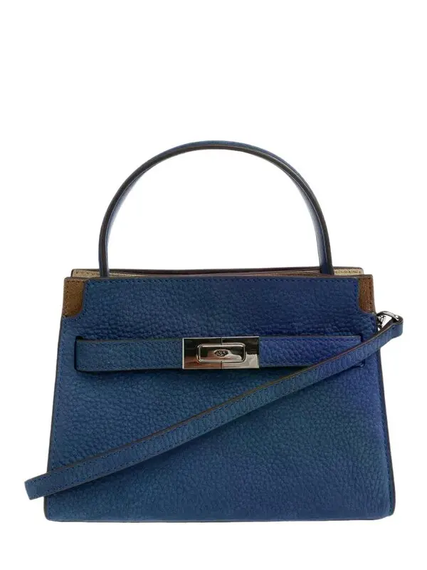 Tory Burch Petite Lee Radziwill Double Bag In Nubuck - Blue