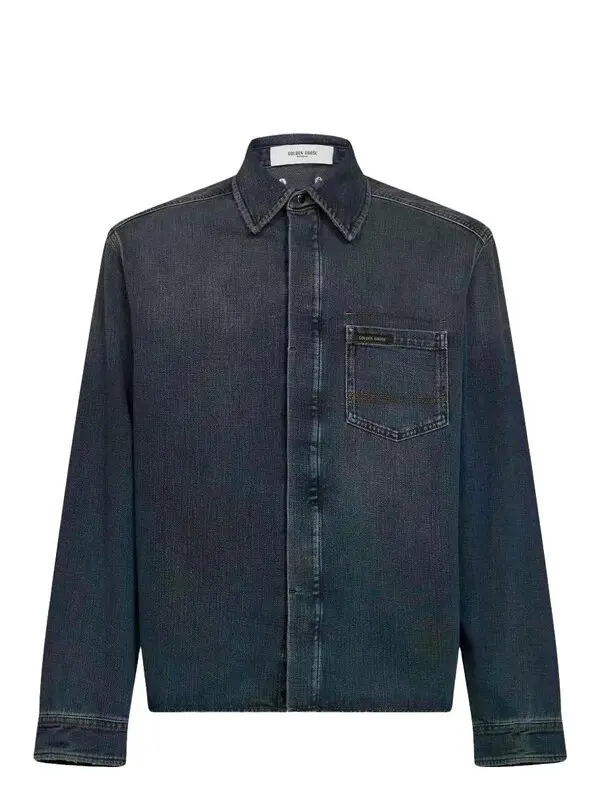 GOLDEN GOOSE Star-detail Denim Shirt - Blue