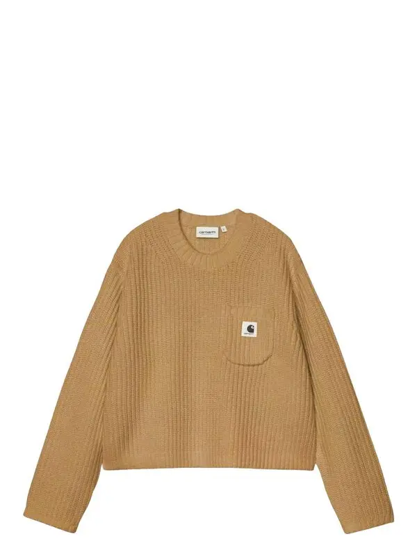 Carhartt Work In Progress Mira Ribbed-knit Patch-pocket Sweater - Brown