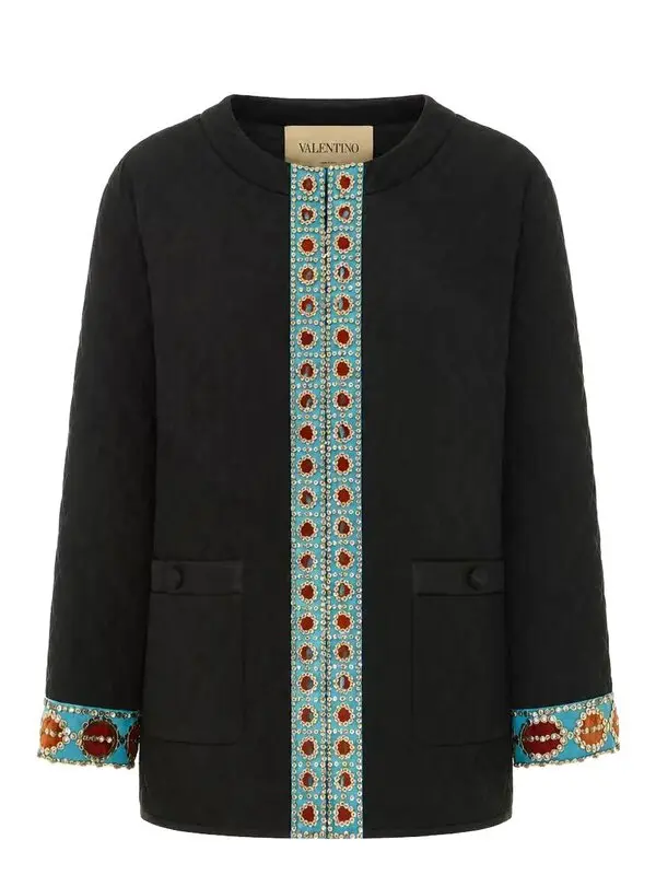 Valentino Garavani Quilted Sequin-embellished Jacket - Black