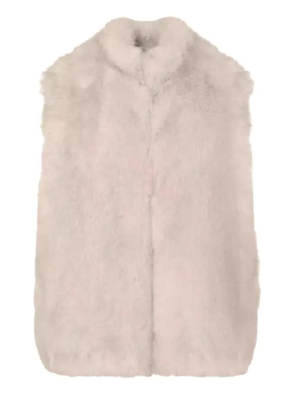 Liu Jo Faux-fur Vest With Belt - Neutrals