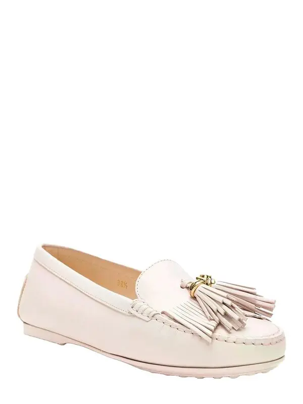 TOD'S Tassel Detail Leather Loafers - Neutrals