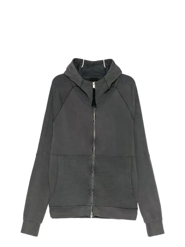 THOM KROM Panelled Zip-fastening Hoodie - Grey