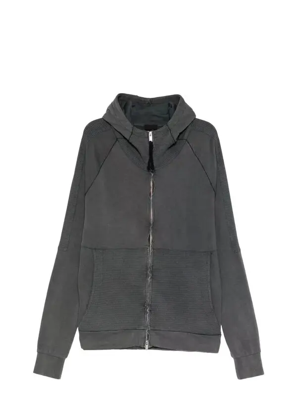 THOM KROM Panelled Zip-fastening Hoodie - Grey