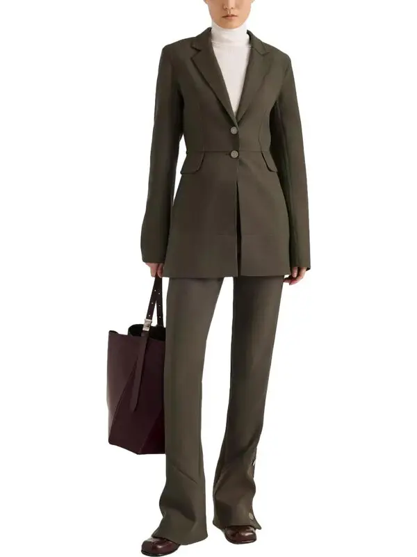 Proenza Schouler Althea Pants In Bi-stretch Double Wool - Brown