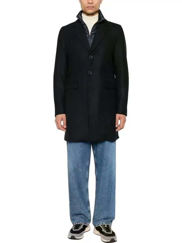 Herno Layered Single-breasted Coat - Black