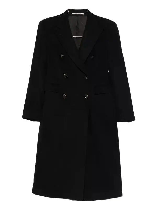 Tagliatore Double-breasted Peak-lapel Coat - Black