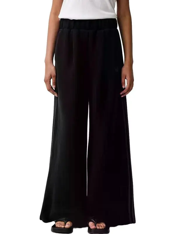 Adidas Wide-leg Logo-print Track Pants - Black