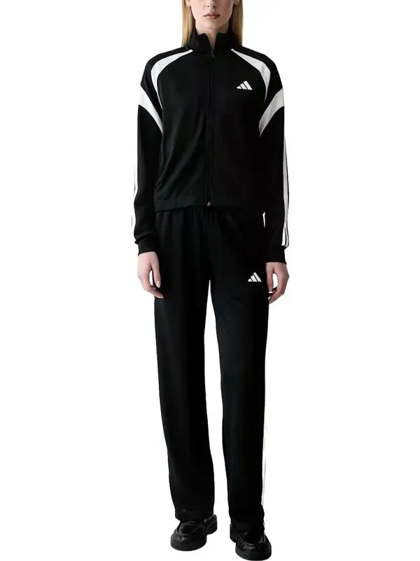 Adidas Logo-print Zip-up Tracksuit - Black