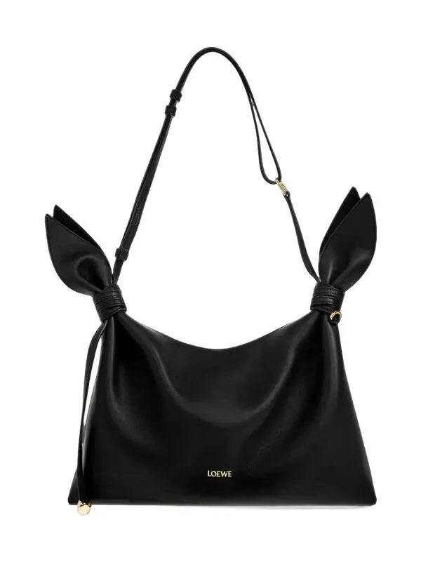 Loewe Medium Knotted Leather Shoulder Bag - Black