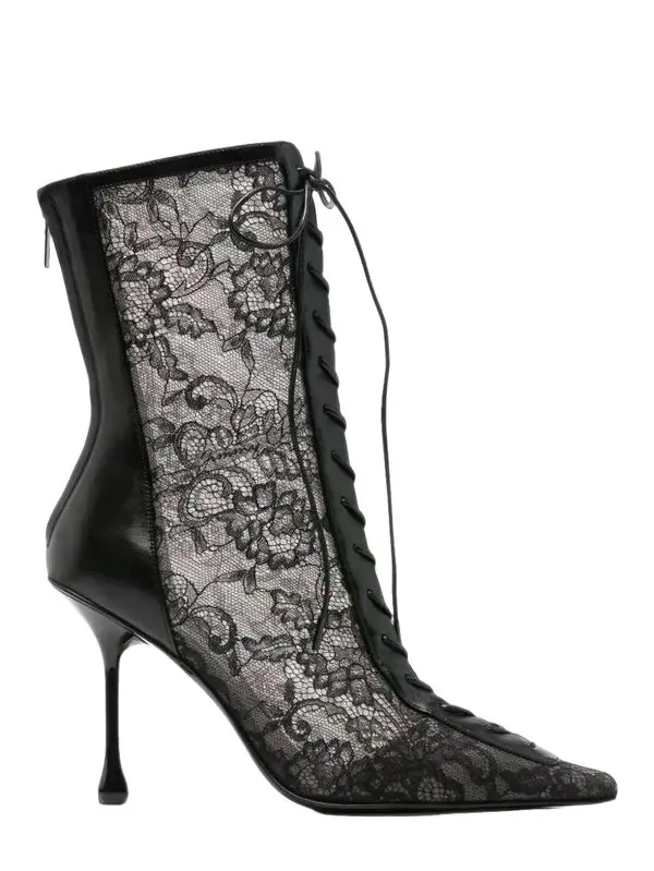 JIMMY CHOO Scarlett Lace-up Heeled Boots - Black