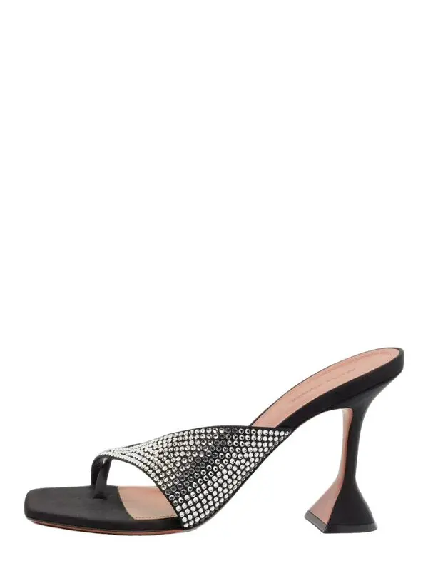 Amina Muaddi Shiona Heeled Sandals - Black