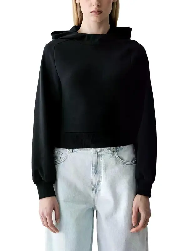 Adidas Logo-patch Raglan-sleeve Hoodie - Black