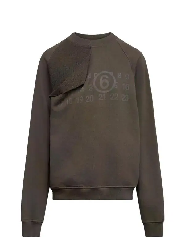 MAISON MARGIELA Trompe L'oeil Numeric Print Sweatshirt - Brown