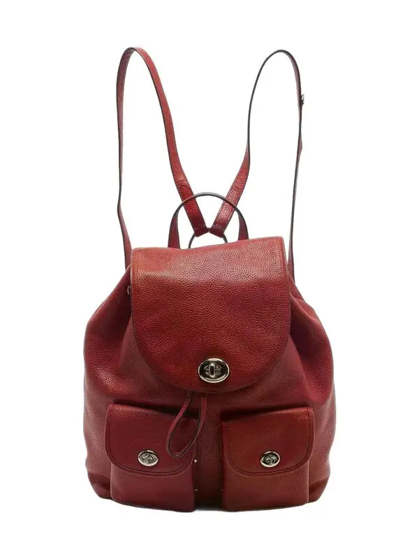 COACH Turnlock Leather Backpack - Red