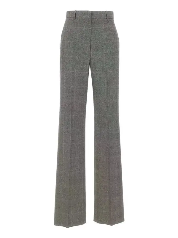 Max Mara Prince Of Wales Check Wide-leg Trousers - Grey