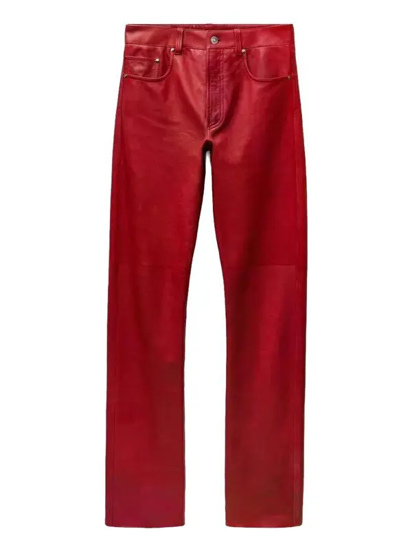 Versace Leather Pants - Red