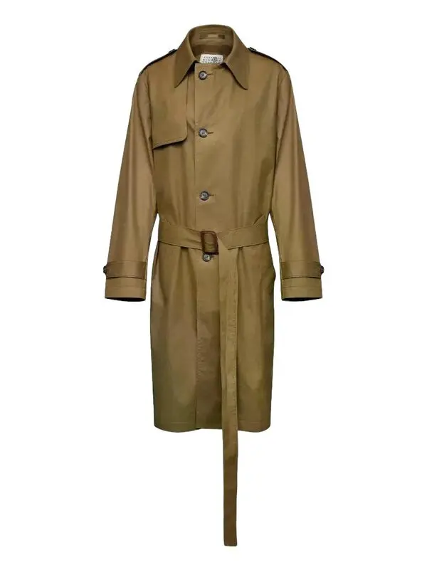MAISON MARGIELA Belted Single-breasted Trench Coat - Green