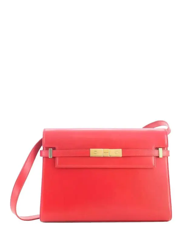 Saint Laurent Manhattan Leather Medium Shoulder Bag - Red