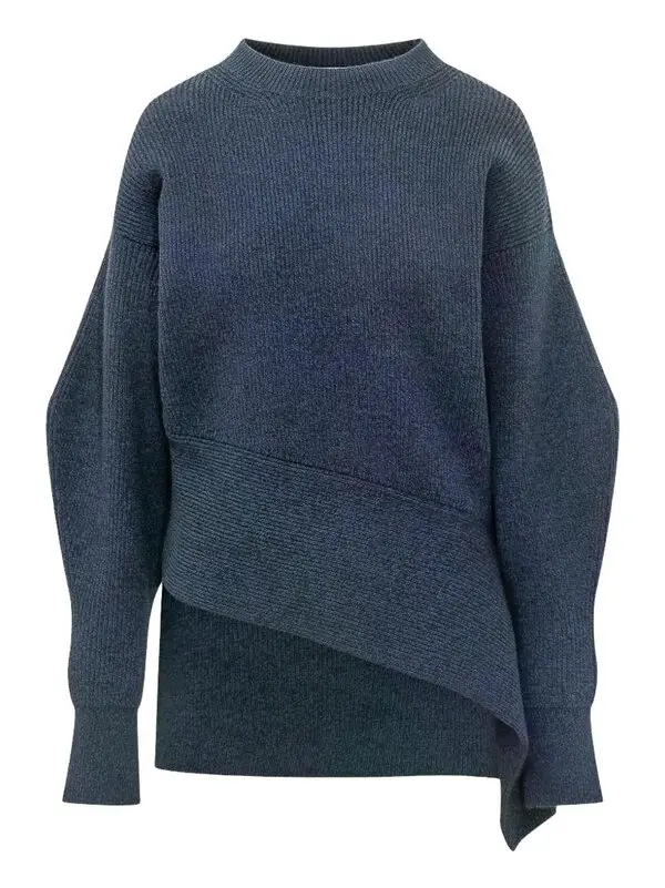 Givenchy Asymmetric Ribbed-knit Sweater - Blue