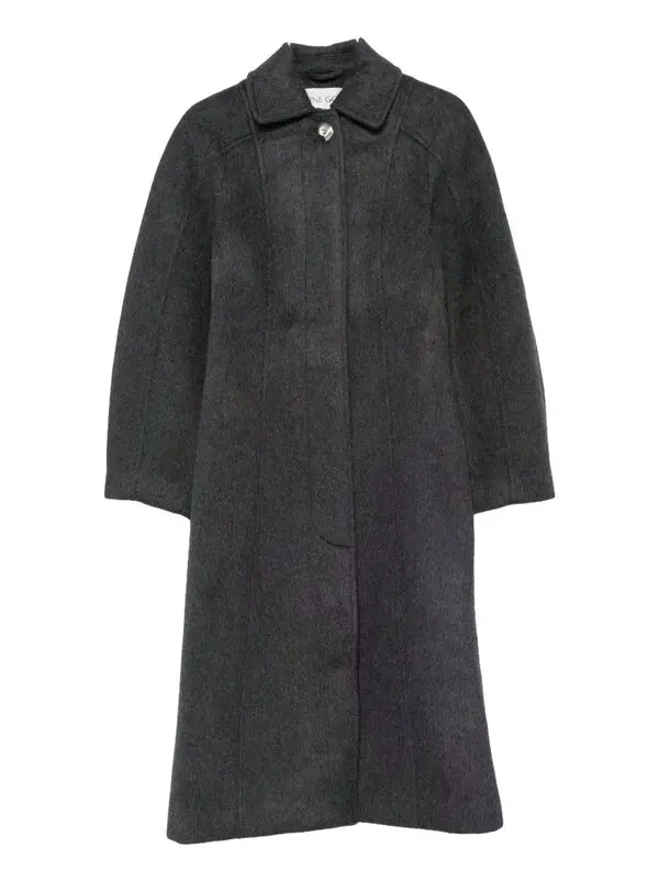 Stine Goya Shirred-waist Single-breasted Coat - Grey