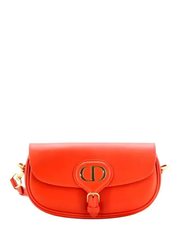 Dior Bobby Flap Bag Leather East West Crossbody Bag - Orange