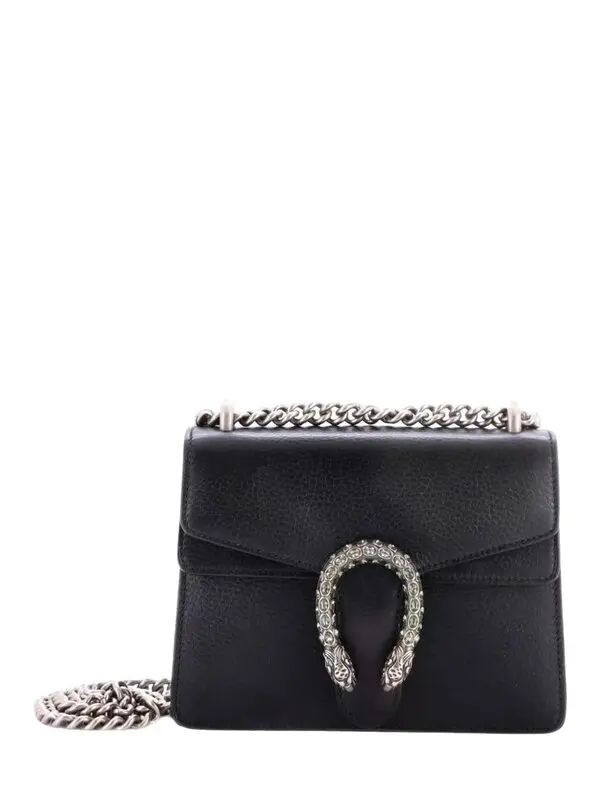 Gucci Dionysus Leather Mini Crossbody Bag - Black