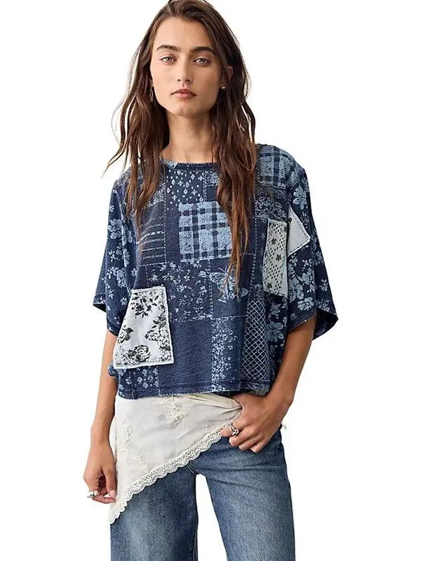 We The Free Double Take Tee At - Indigo Combo