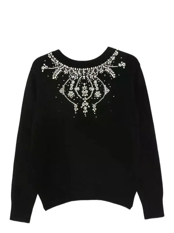 CIRCUS HOTEL Embellished Low-back Sweater - Black