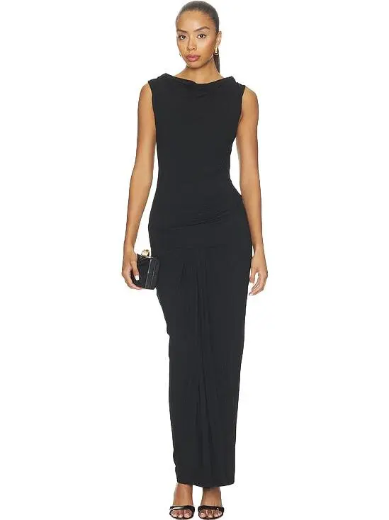 ENTIRE STUDIOS Drape Maxi Dress In . Also - Black