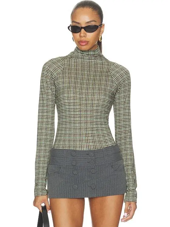 Rag & Bone Shaw Paneled Longsleeve Turtleneck Tee In . Also - Green