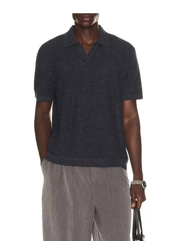 Theory Brenan Pacific Linen Polo In . Also - Navy
