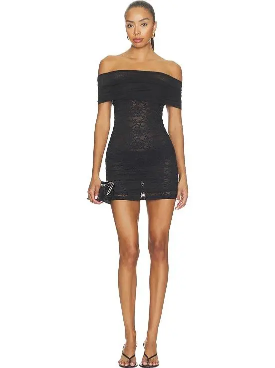 Superdown Oddette Off Shoulder Mini Dress In . Also - Black