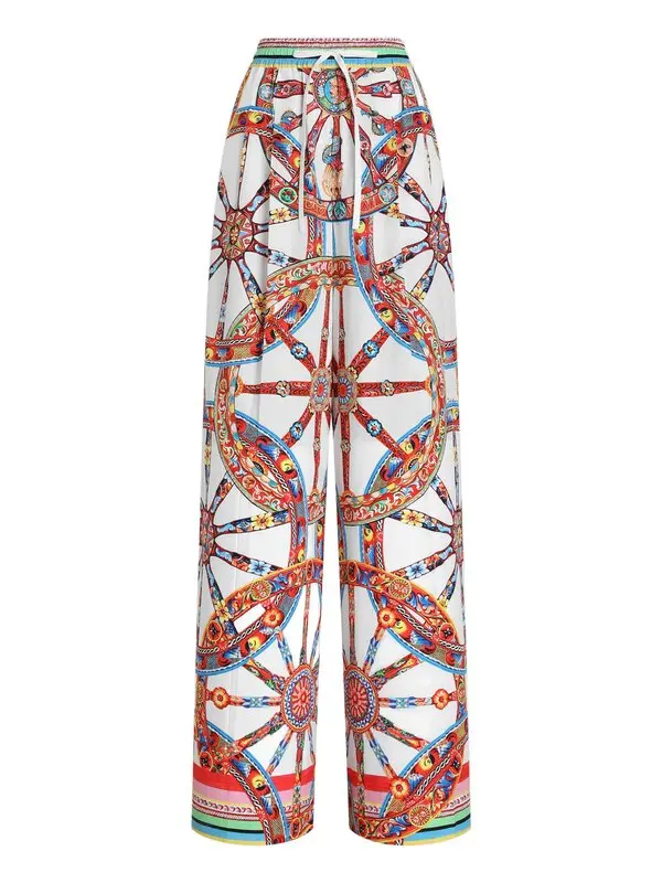 Dolce & Gabbana Carretto-print Poplin Trousers Pants And Shorts Multi-colored - Multicolor