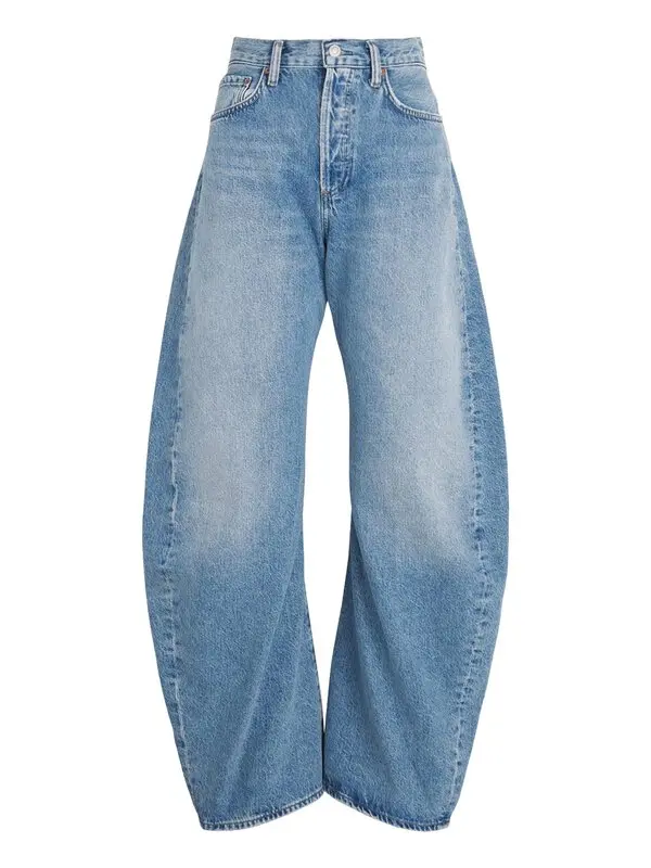 AGOLDE Curved Hem Spiral Mid-rise Baggy Jeans - Blue