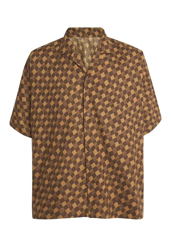 Issey Miyake Printed Short Sleeve Shirt - Brown