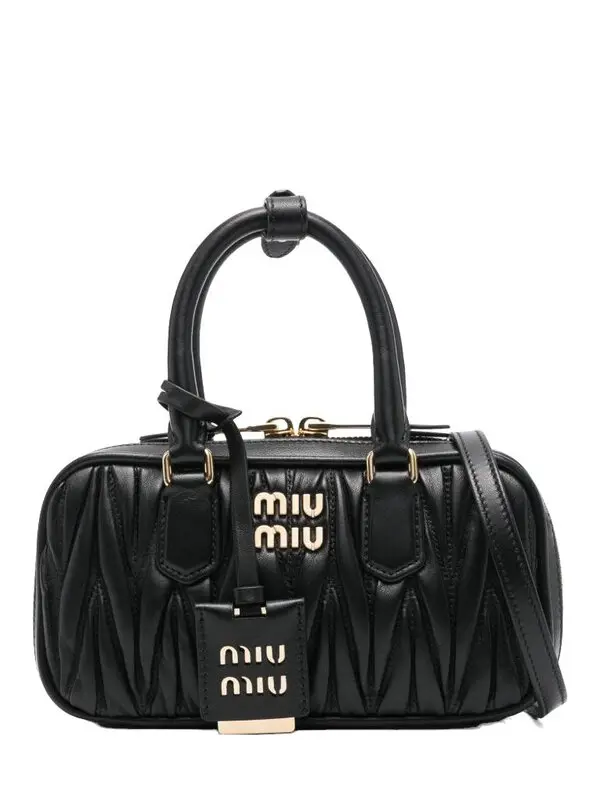 Miu Miu Arcadie Mini Leather Handbag - Black