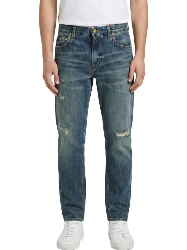Dolce & Gabbana Straight-leg Cotton Jeans With Distressed Effect - Denim