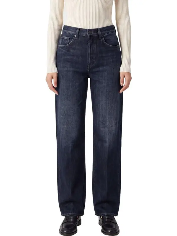 DONDUP High-waisted Wide-leg Cotton And Lyocell Denim Jeans - Blue