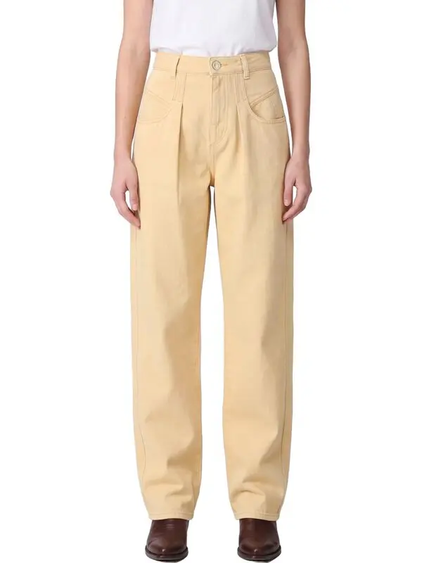 Isabel Marant Étoile Lisha High-waisted Wide-leg Cotton Denim Jeans - Beige