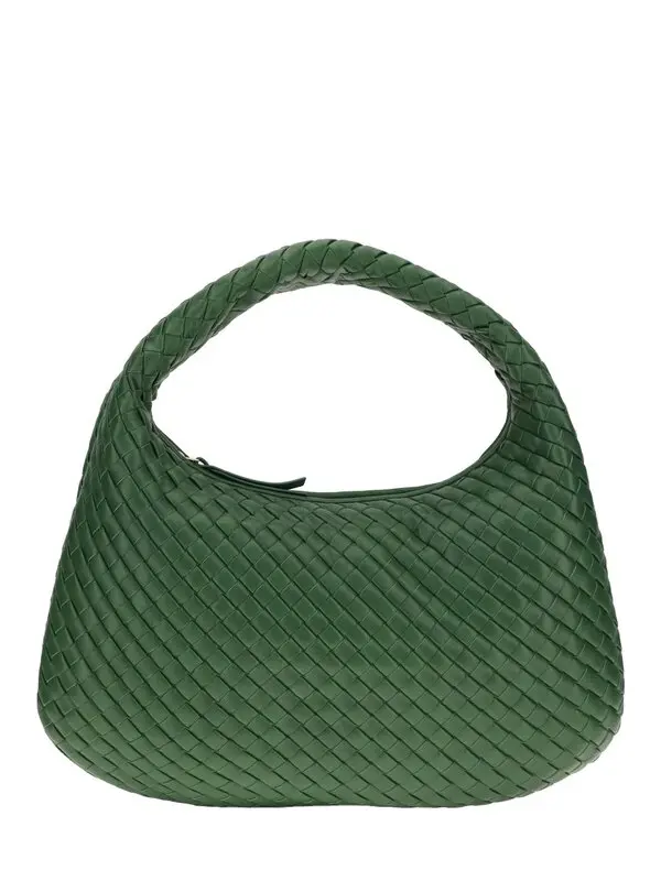 Bottega Veneta Veneta Shoulder Bag In Lambskin With Intrecciato Motif - Green