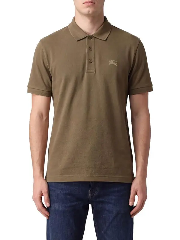 Burberry Short-sleeved Cotton Polo Shirt With Embroidered Ekd Logo - Brown