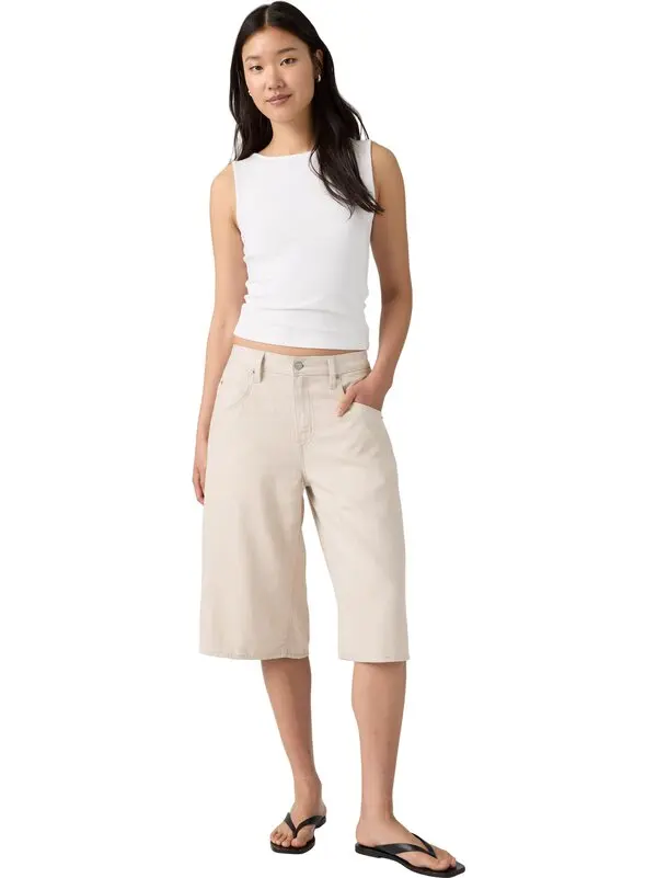 LEVI'S Super Baggy Long Linen Shorts - Grey