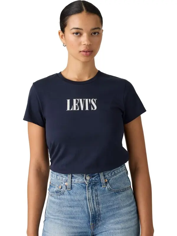 LEVI'S Perfect T-shirt With Studded Graphic - Blue