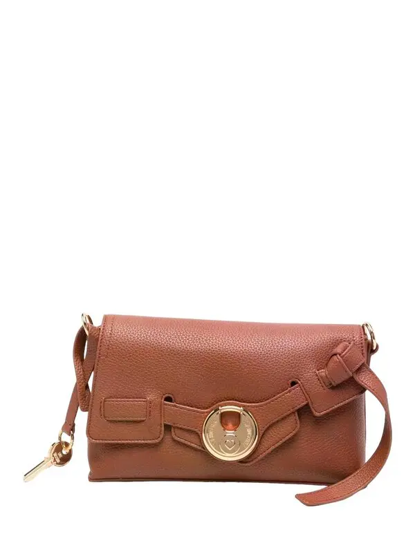 Moschino Logo Plaque Crossbody Bag - Brown