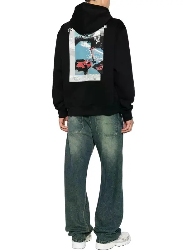 The North Face Graphic Print Drawstring Hoodie - Black