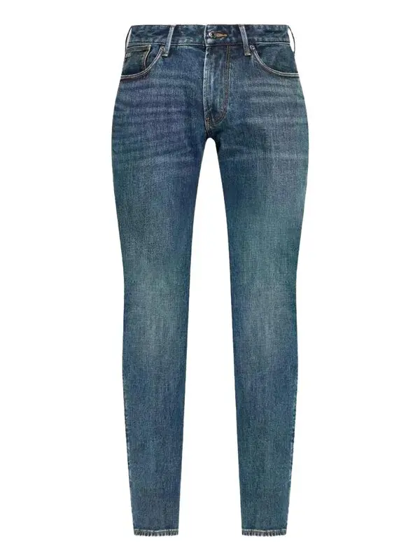 Emporio Armani Faded Slim-fit Jeans - Blue